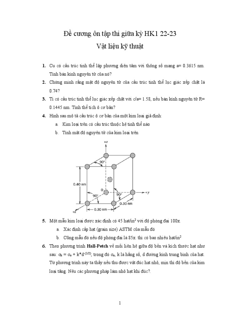 Đề Cương Ôn Tập Thi Giữa Kỳ Hk1 22-23 | PDF