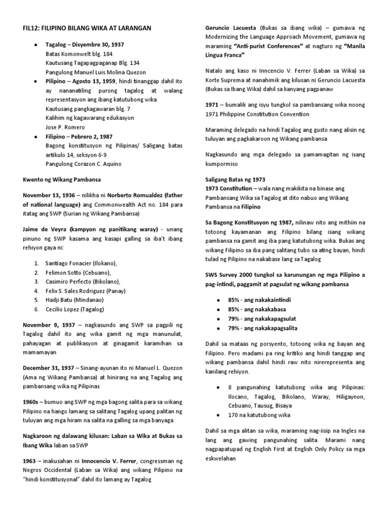 FIL12 Reviewer | PDF