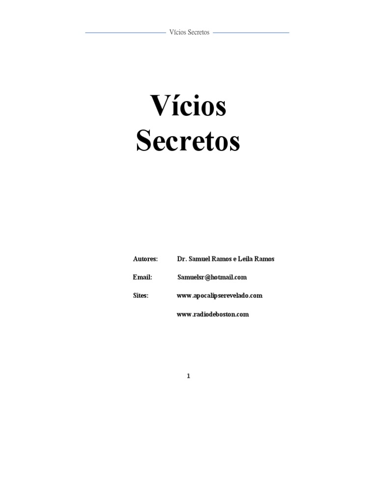 Vícios Secretos-2 Pr. Samuel Ramos | PDF