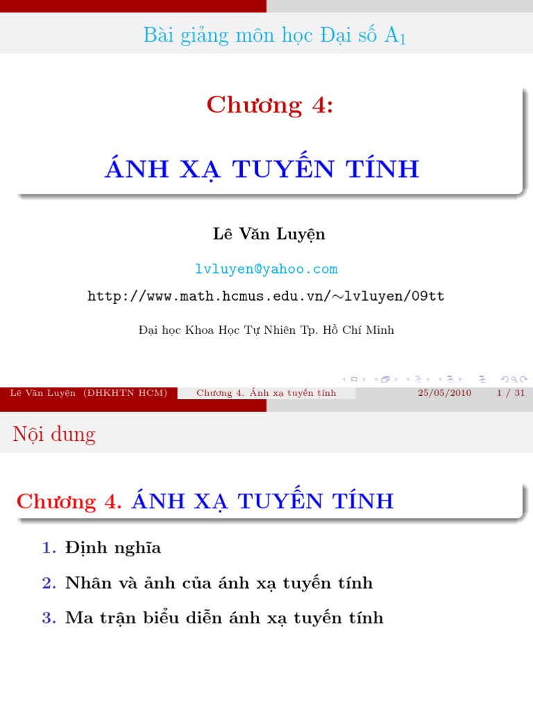 Dai So Tuyen Tinh Le Van Luyen Ch4 Anh Xa Tuyen Tinh (Cuuduongthancong - Com) | PDF