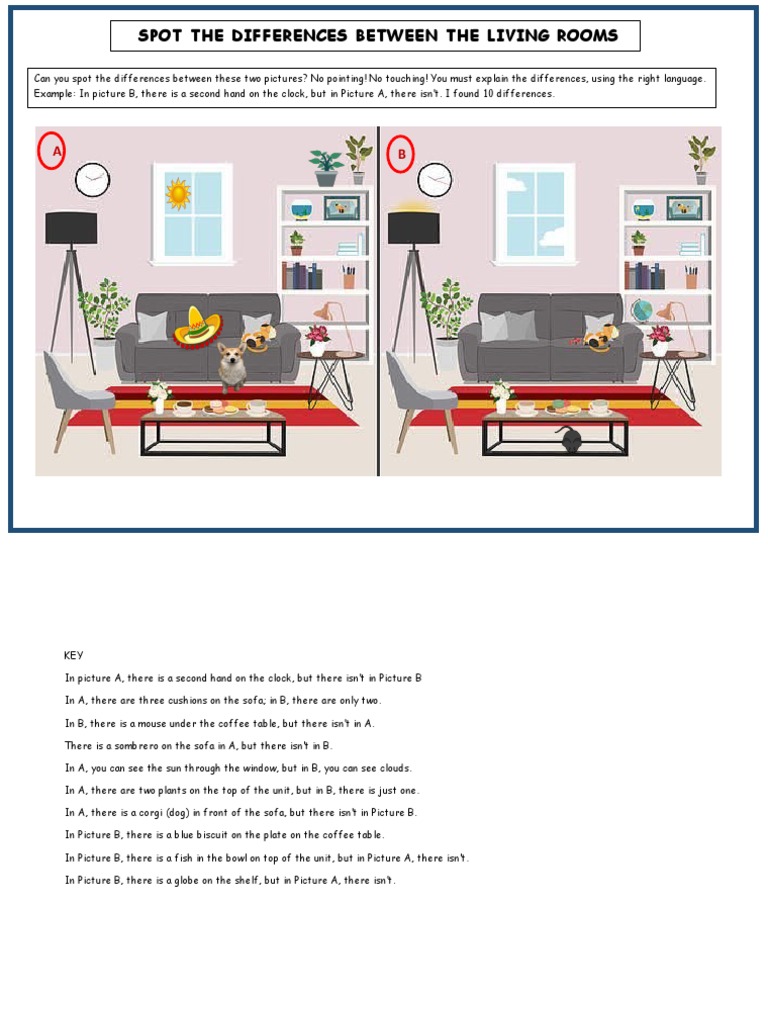 Spot The Differences Picture Description Exercises 119183 | PDF