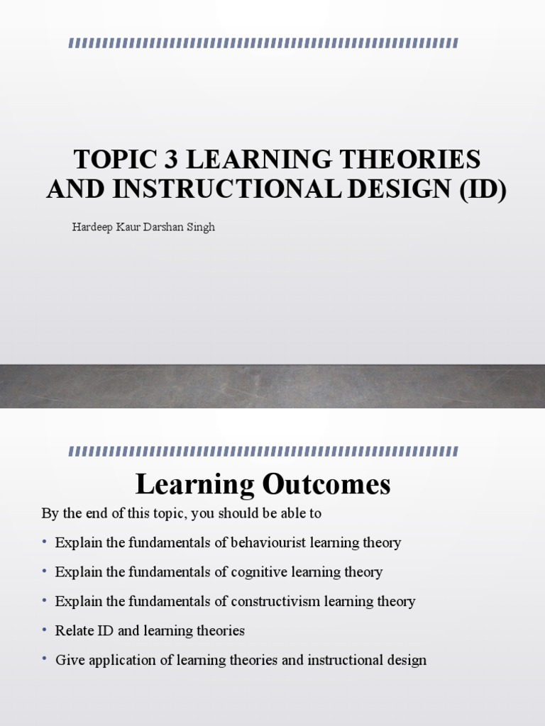 Topic 3 - Learning Theories and ID - May 2022 | PDF | Constructivism ...
