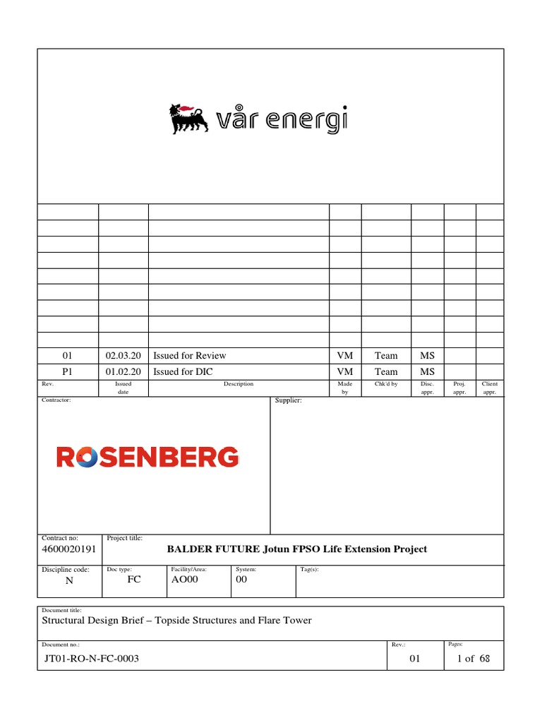 Structural Design Brief - Topside Structures and Flare Tower (6121tek ...