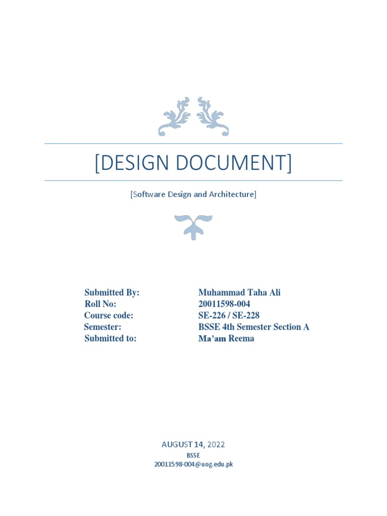 Software Design Document Overview | PDF | Unified Modeling Language ...