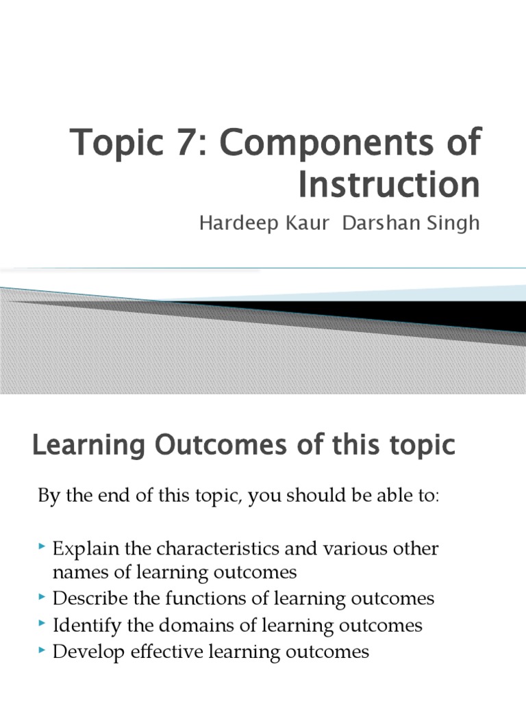 Topic 7 Components of Instruction - May 2022 | Download Free PDF ...