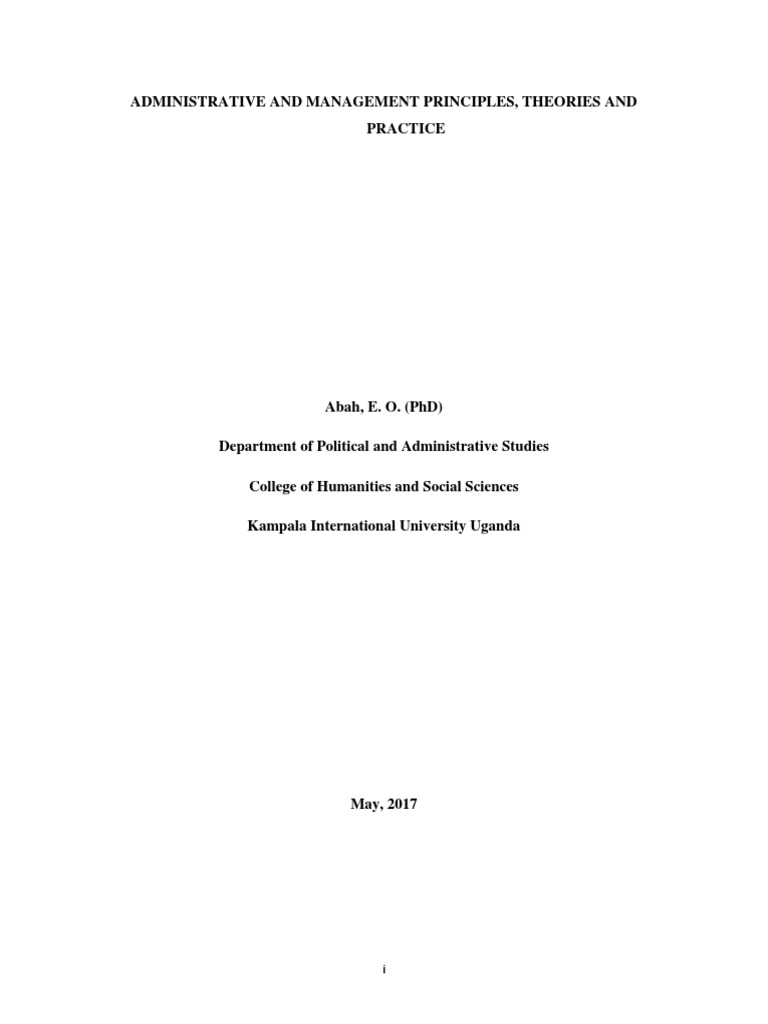 Administrative Principles & Theories | PDF | Public Administration ...