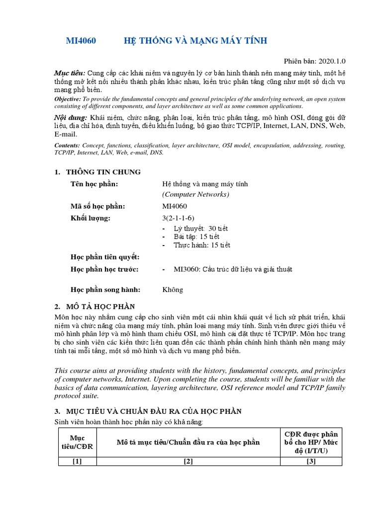 MI4060 - He Thong Va Mang May Tinh | PDF