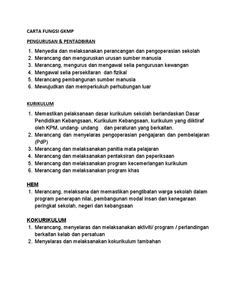 2. Carta Fungsi Gkmp | PDF