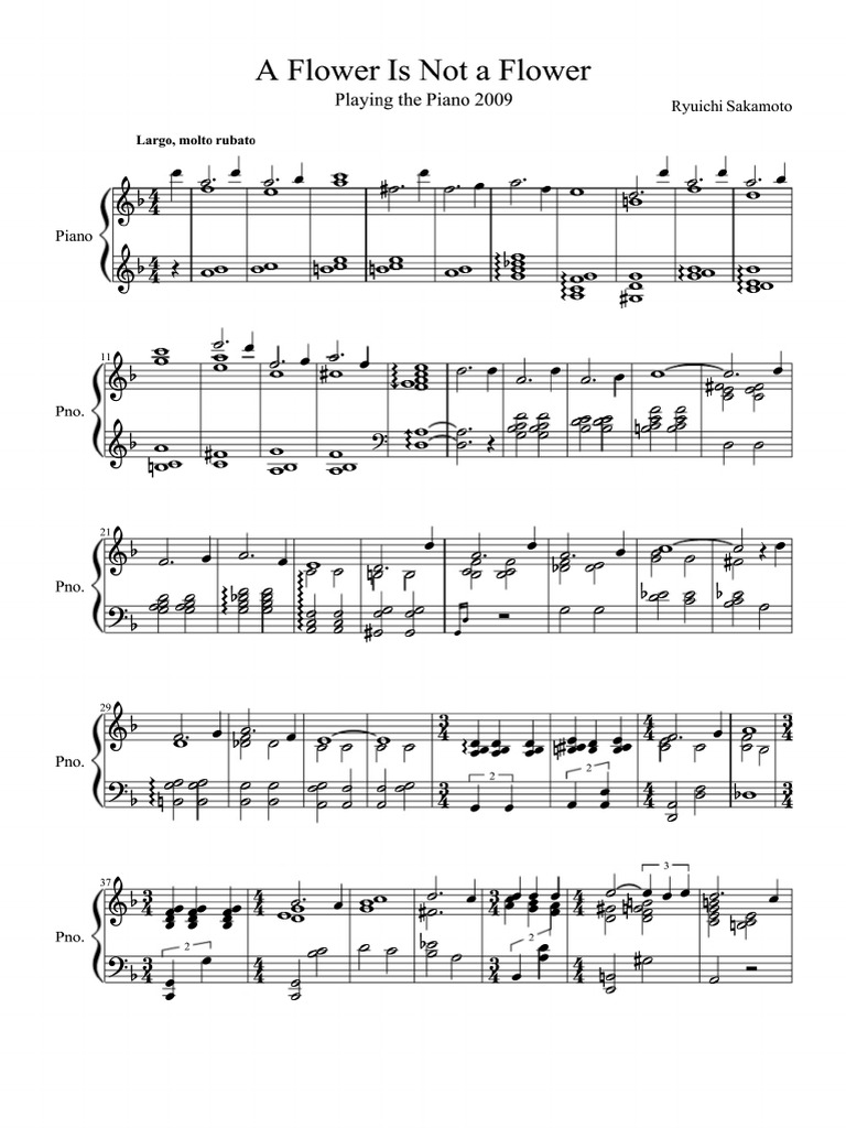 A Flower Is Not A Flower - Ryuichi Sakamoto - PDF | PDF