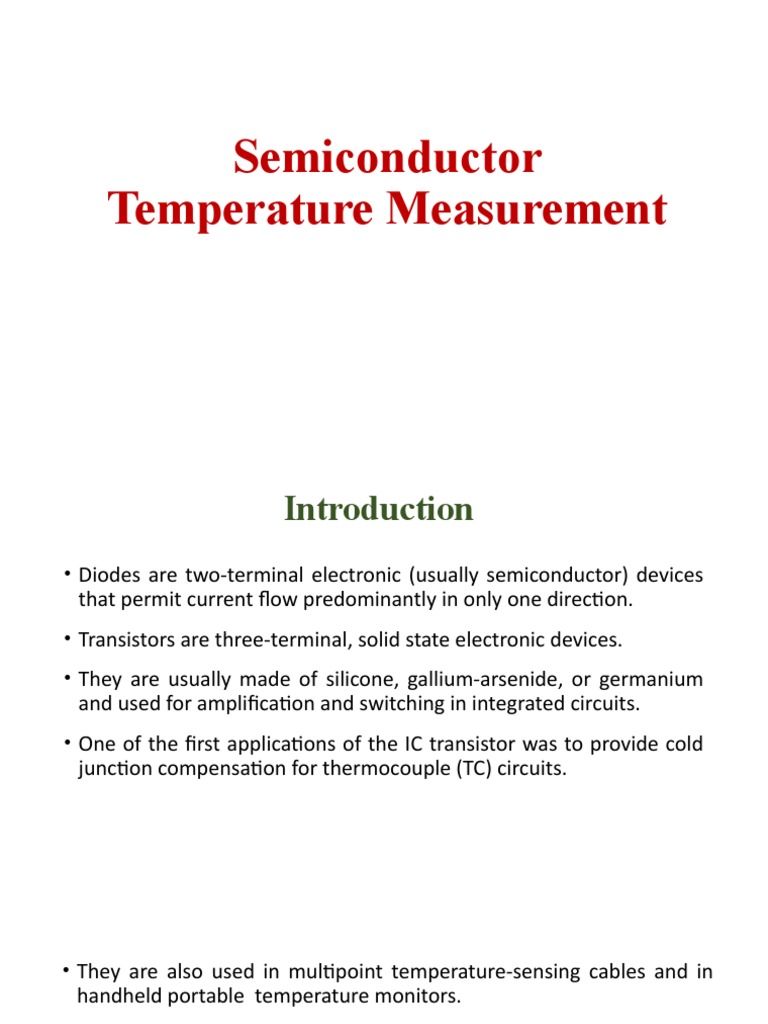 Semiconductor Temperature Measurement | PDF | Diode | Transistor