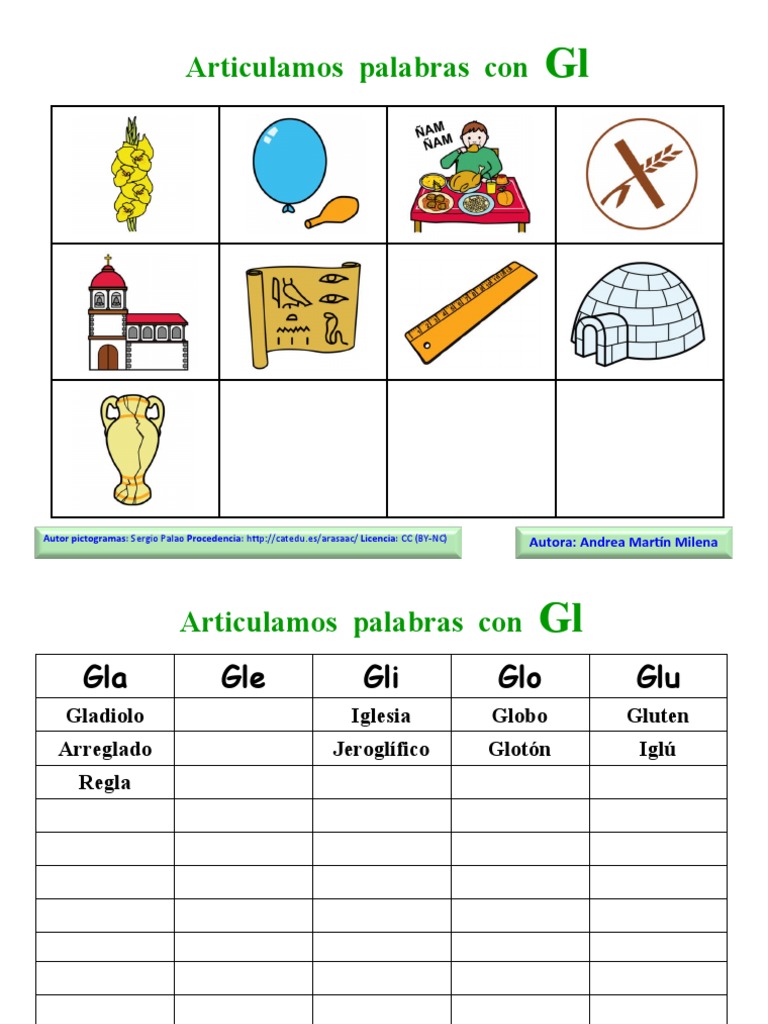 Articulamos Palabras Con GL | PDF