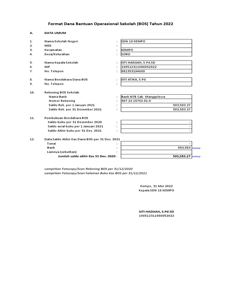 Format BPK SDN 18 Kpo | PDF