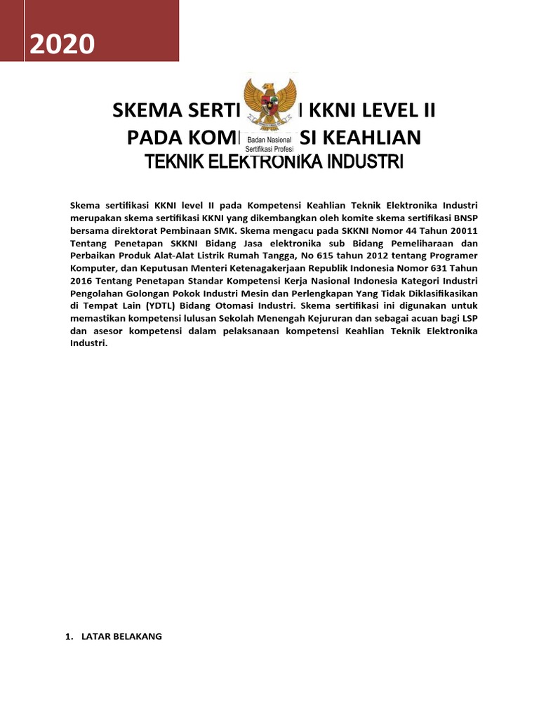Fr-Skema-03.01 Dokumen Skema Sertifikasi Kualifikasi II Tei | PDF