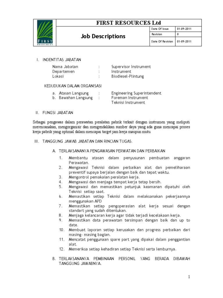 JOB Supervisor Instrument | PDF