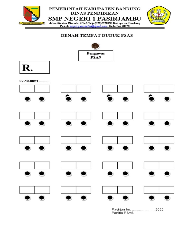 Denah Tempat Duduk, Cover Map Ruangan | PDF