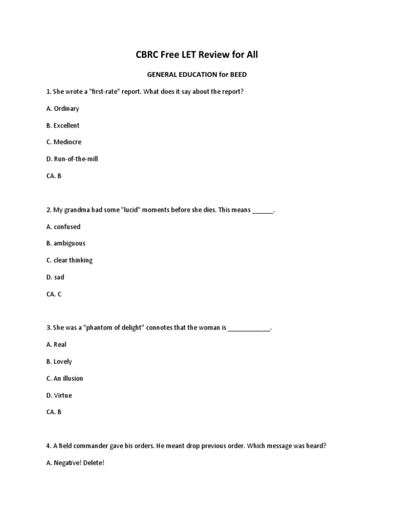 General Education Reviewer: Key Concepts and Principles in Preparing ...