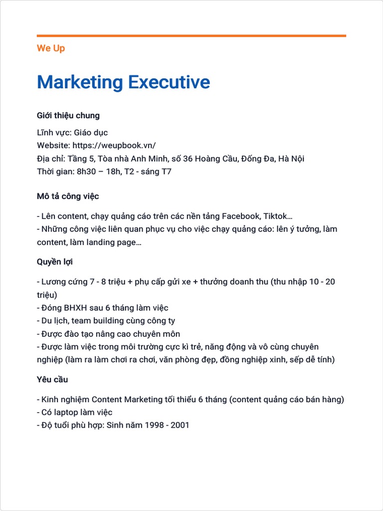Marketing Executive | PDF