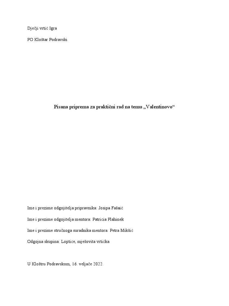 Priprema Valentinovo | PDF