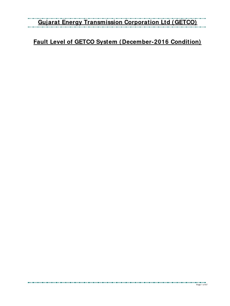Getco Fault Level December 2016 | PDF | Electrical Substation | Volt