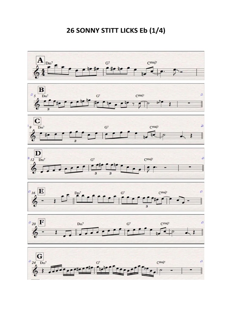 26 Sonny Stitt Licks Eb | PDF