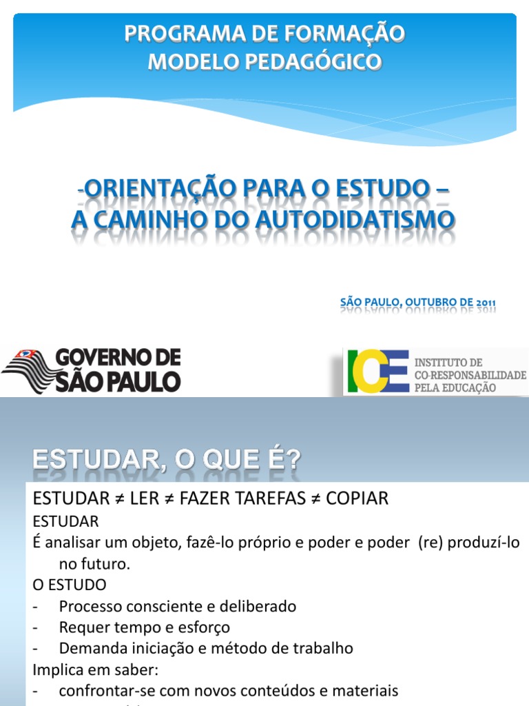 Modelo Pedagogico - Estudo Dirigido | PDF | Aprendizado | Psicologia