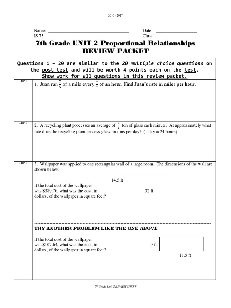 2016 Unit 2 Review Sheet | PDF