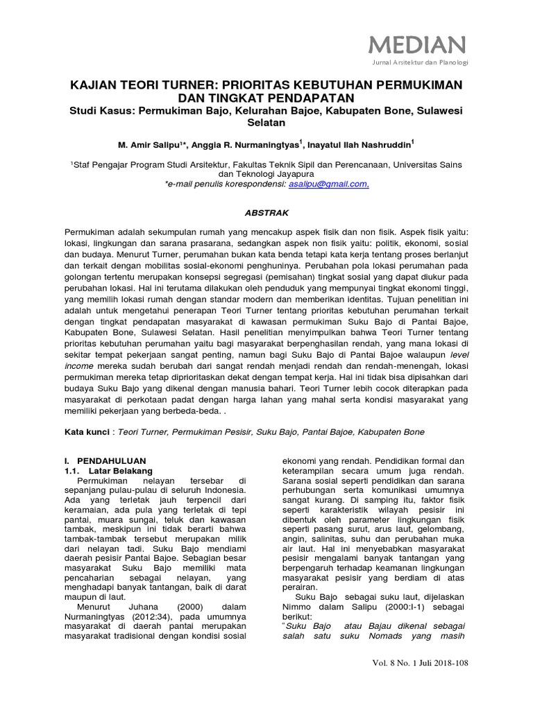 Teori Turner dan Permukiman Suku Bajo | PDF