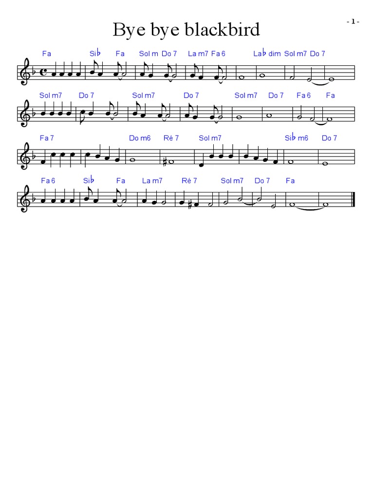 Bye Bye Blackbird (Ut) | PDF