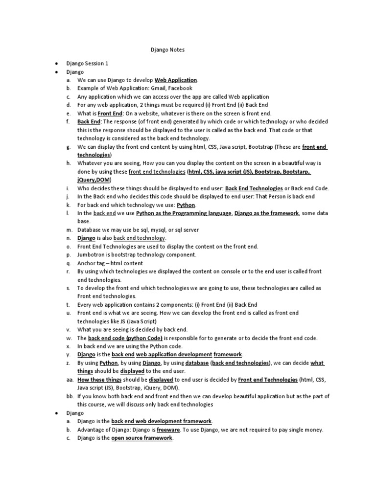 Django Notes | PDF | Web Server | Networking