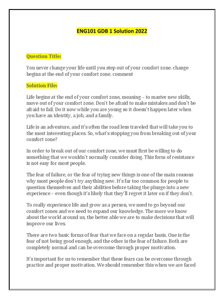 ENG101 GDB 1 Solution 2022 | PDF