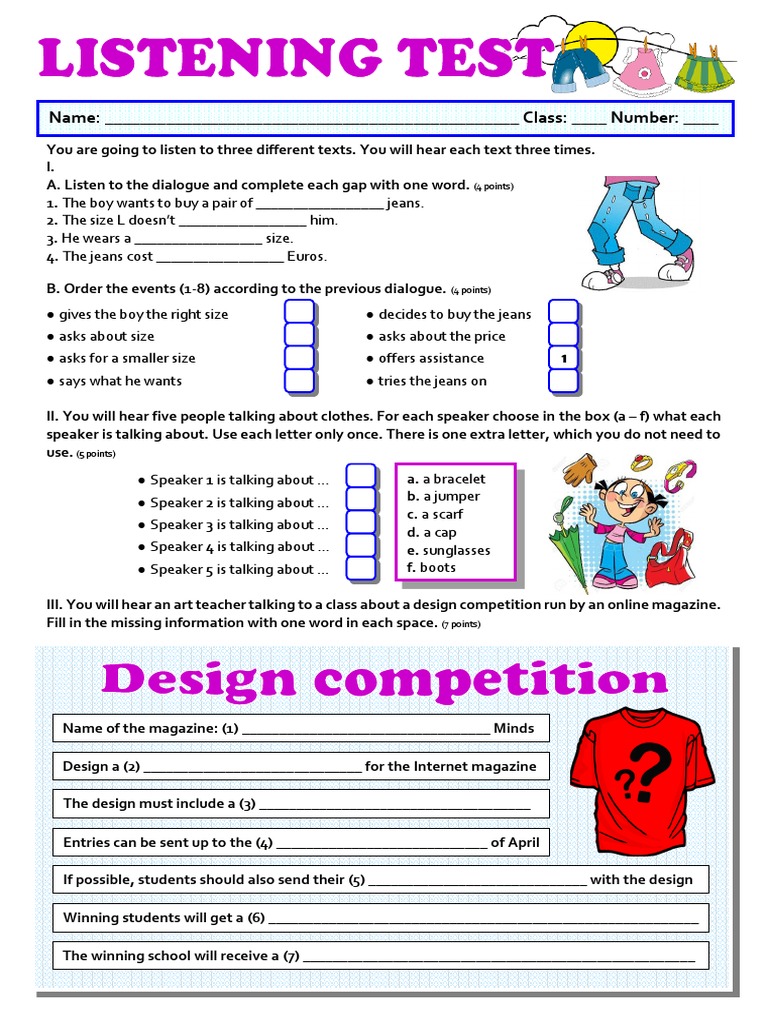 Clothes Listening Information Gap Activities 96425 | PDF | Communication