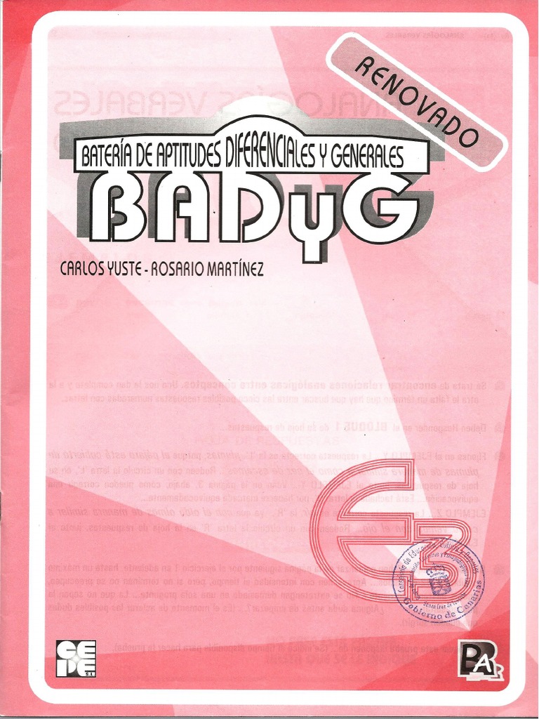 Cuadernillo BadyG E3 | PDF