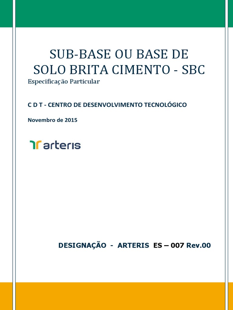 Arteris Es 007.solo Brita Cimento SBC Rev 0 | PDF | Cimento | Concreto