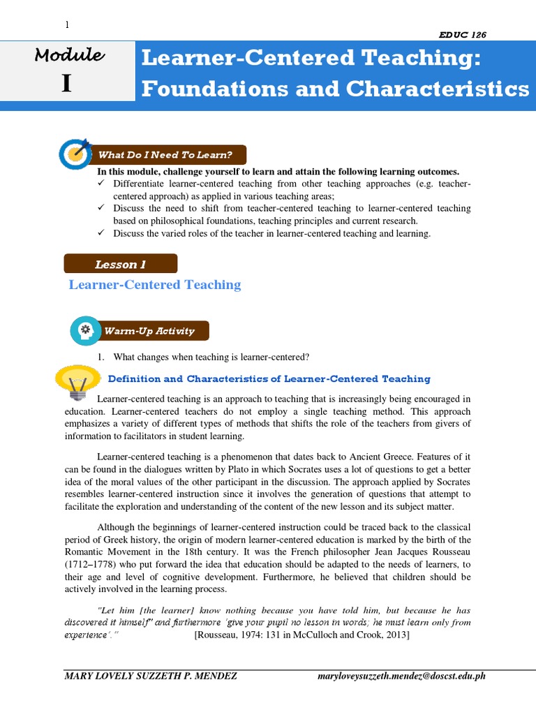 Learner-Centered Teaching Overview | PDF | Constructivism (Philosophy Of Education) | Teaching ...