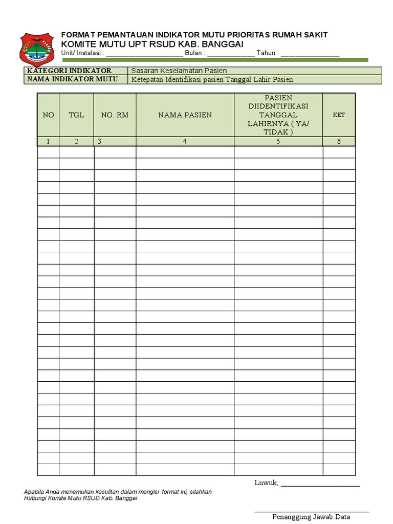 FORM Indikator Mutu Prioritas - SKP | PDF
