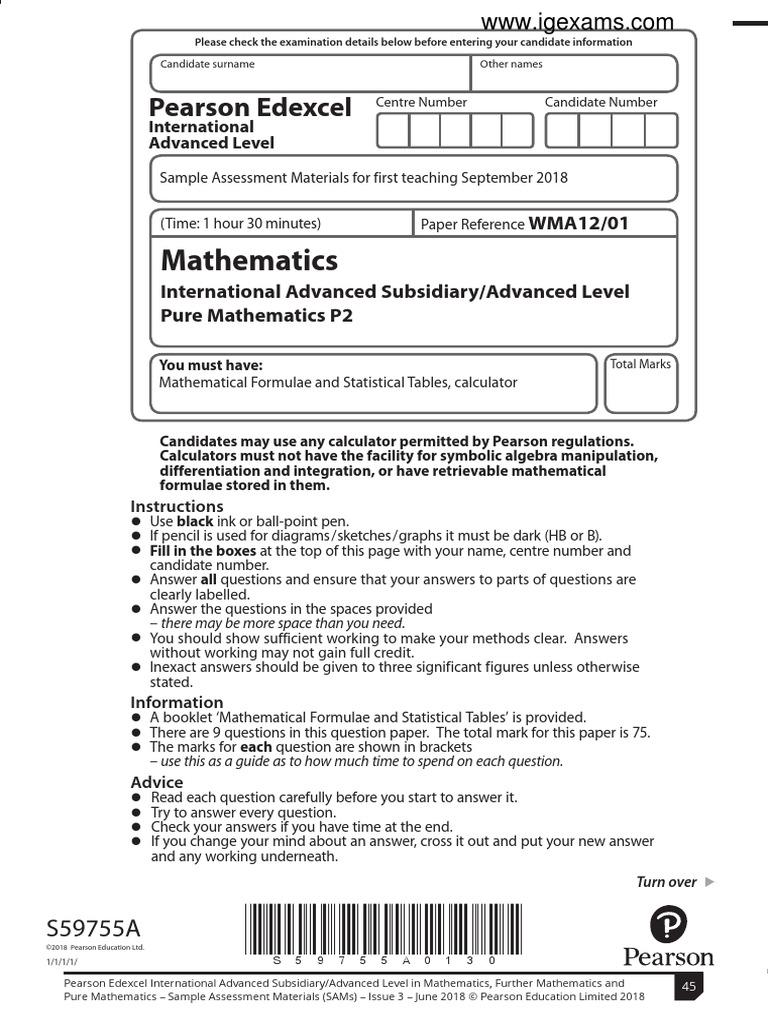 P2 Assessment Sample QP | PDF | Statistics | Mathematics