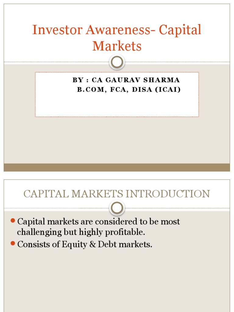 Investor Awareness Capital Markets | PDF
