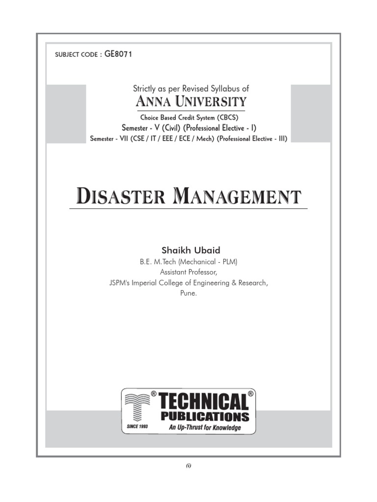 GE8071 - Disaster Management (Book) | PDF | Emergency Management | Hazards