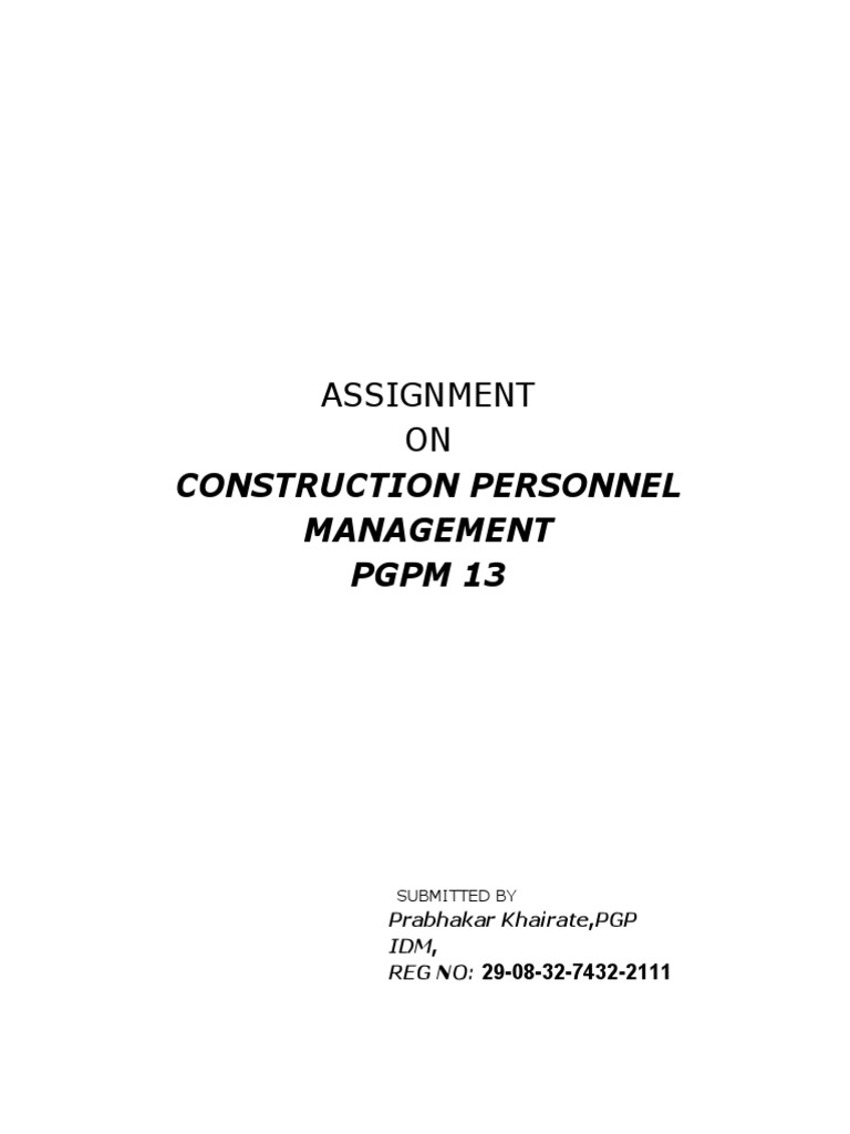 Construction Personnel Management | PDF | Human Resources | Employment
