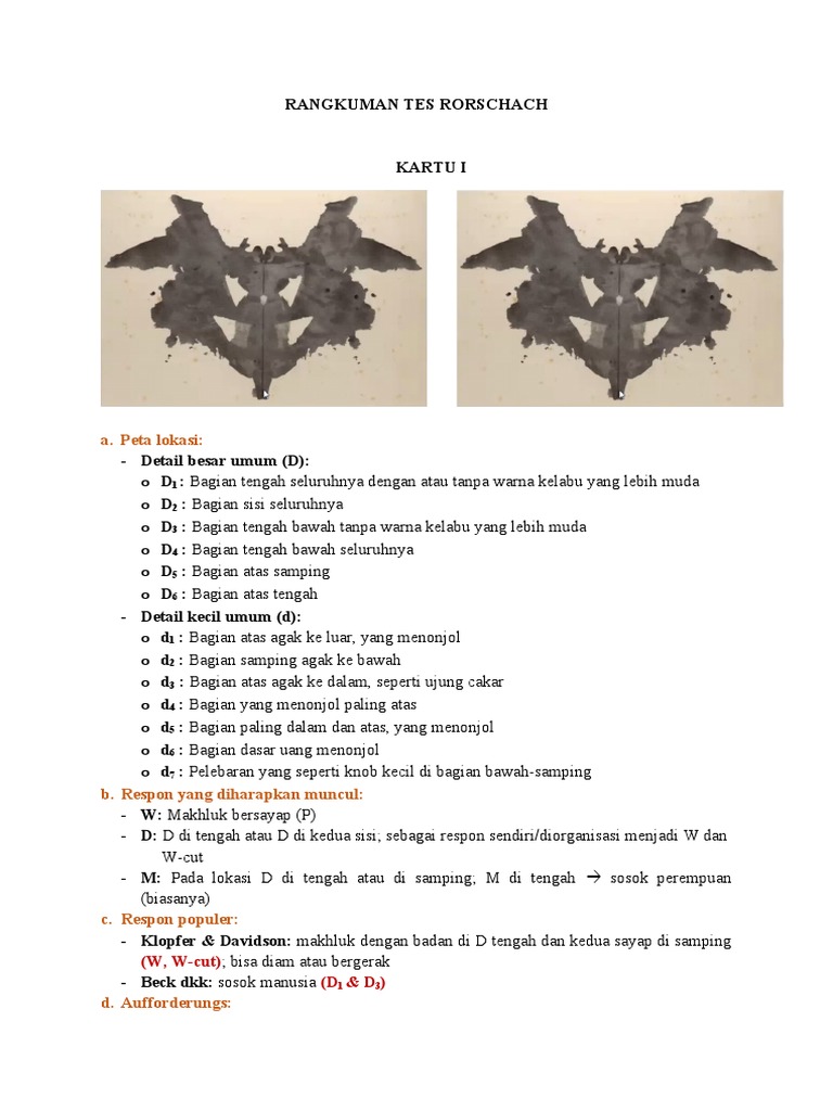 Rangkuman Rorschach | PDF