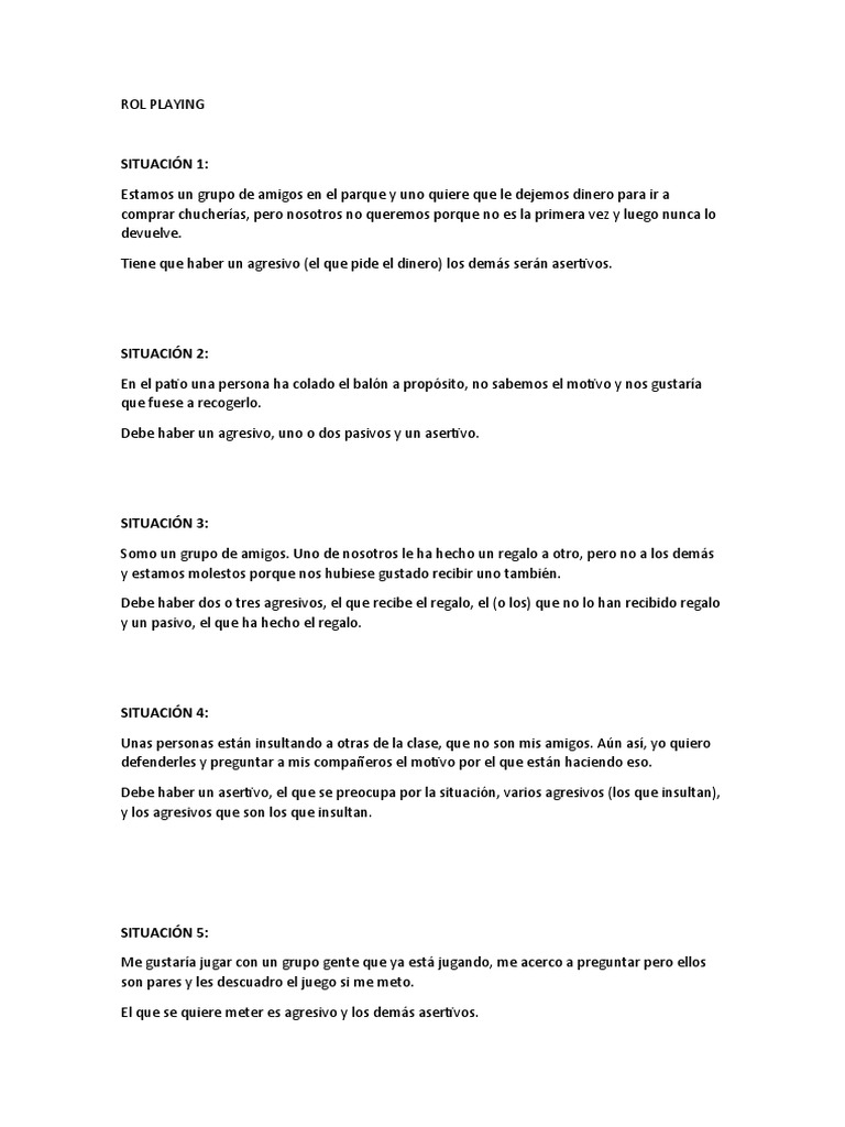 Rol Playing | PDF