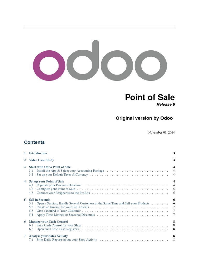 Point of Sale Original Version by Odoo | PDF | Point Of Sale | Receipt
