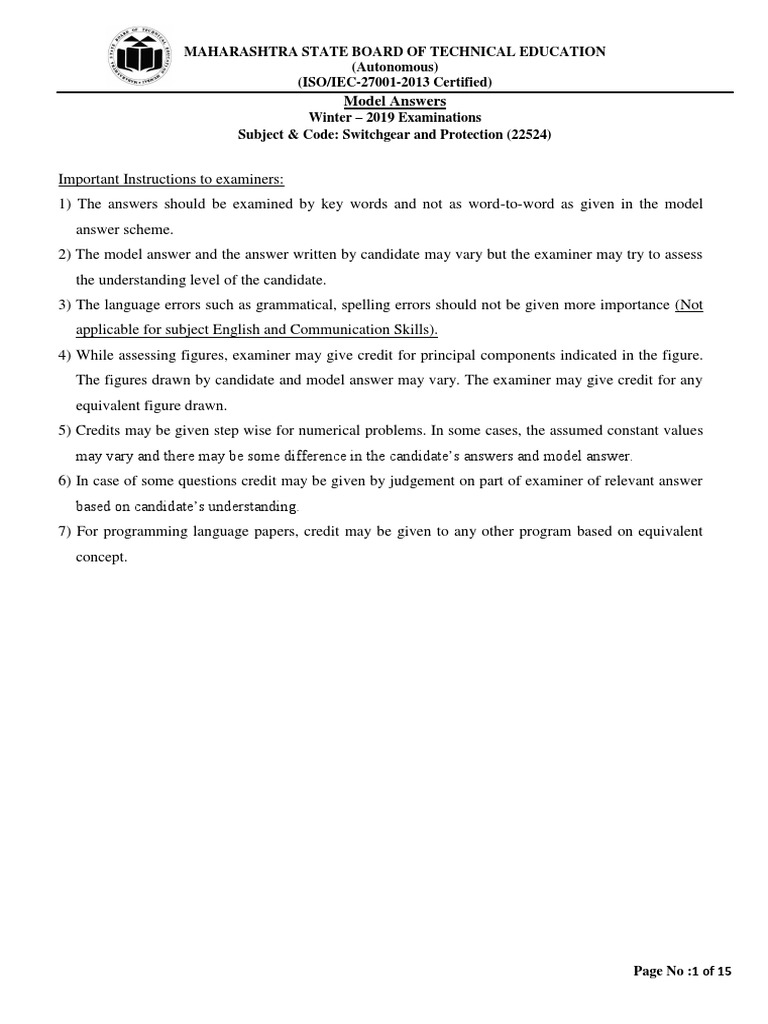 2019 Winter Model Answer Paper (Msbte Study Resources) | PDF | Relay ...