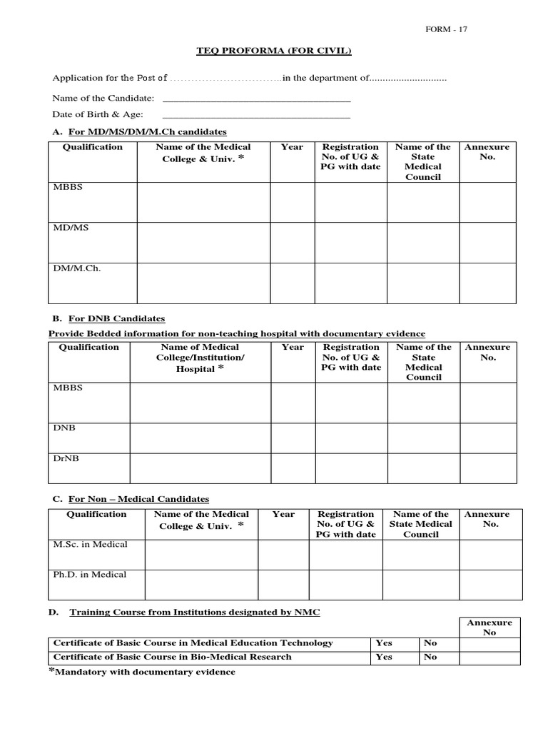 Teq-Proforma 20.06.2022 | PDF | Doctor Of Medicine