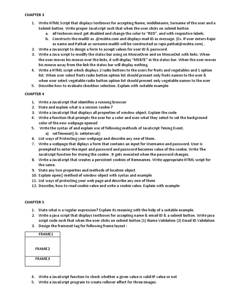 QB 2 Class-Test | PDF | Http Cookie | Java Script QB 2 Class-Test | PDF | Http Cookie | Java Script