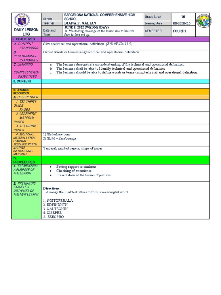 DLL 4th Quarter | PDF | Definition | Weight