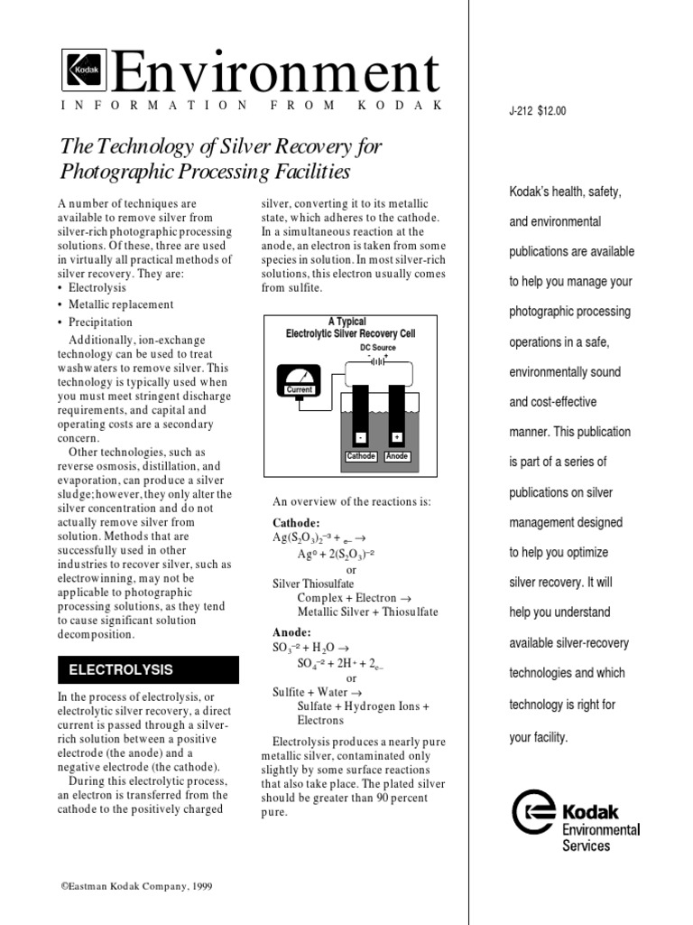 Environment: The Technology of Silver Recovery For Photographic ...