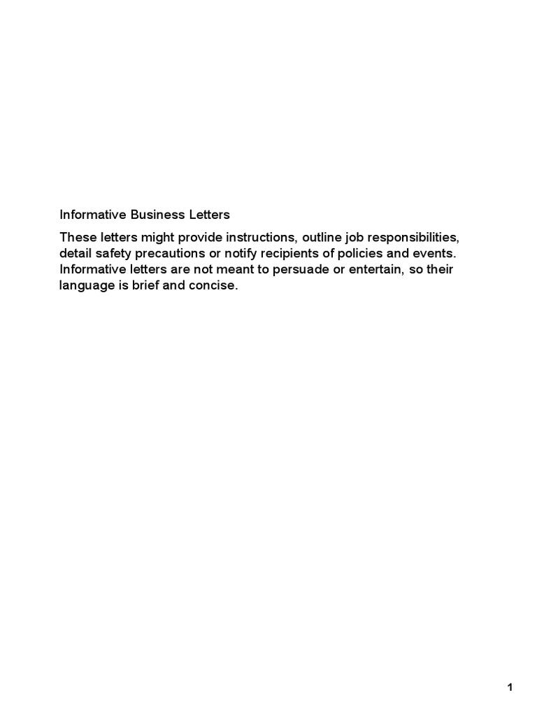 Informative Business Letter Guide | PDF