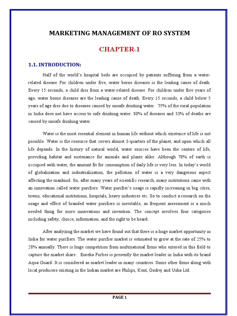 Marketing Management of Ro System | Download Free PDF | Marketing ...