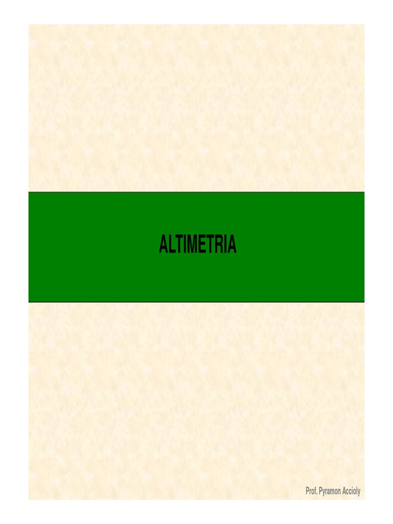 06 Altimetria | PDF | Topografia | Altímetro